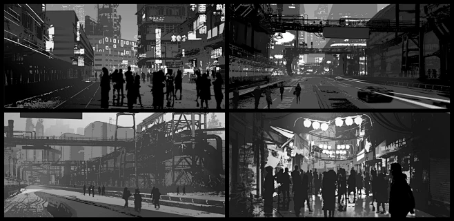 场景构图黑白构成画面构成黑白稿来自cgbook.cn (318)-花瓣网