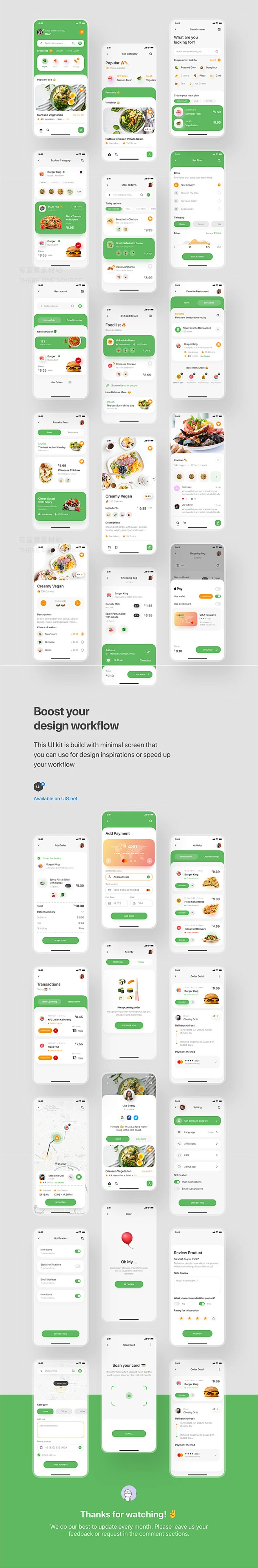 时尚餐厅外卖点餐下午茶美食甜品APP手机UI界面H5设计素材模板-淘宝网-花瓣网