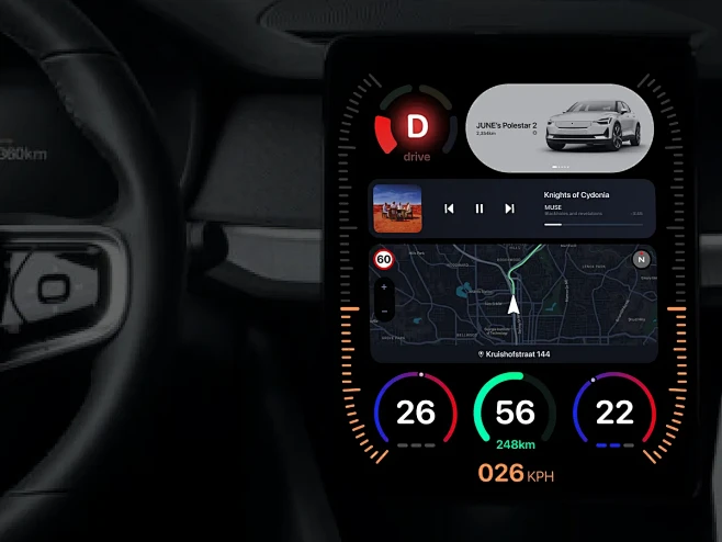 Polestar HMI inpired by Apple watch applewatch automotive design ...