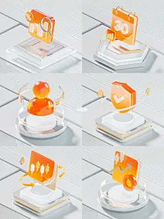 3D轻质感图标和场景设计_红飞_【68Design】-花瓣网