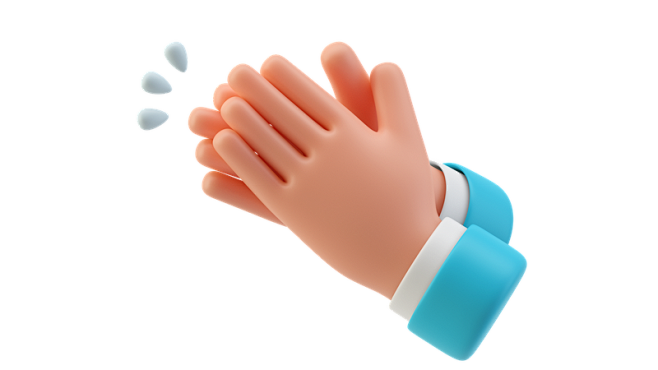 Clapping hands 3D Illustration
