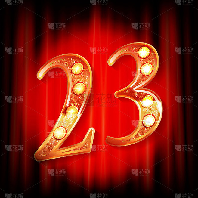 黄金数字23。贺卡