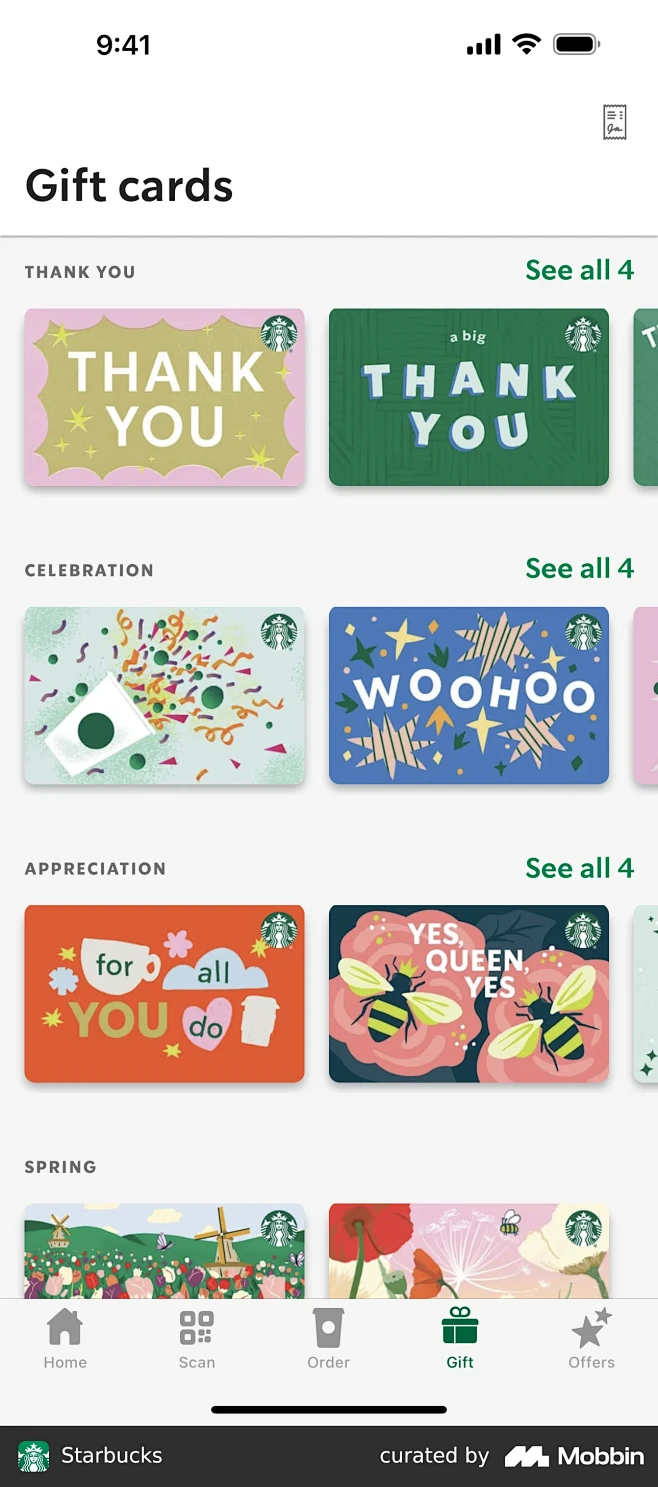 Starbucks Gift screen-花瓣网