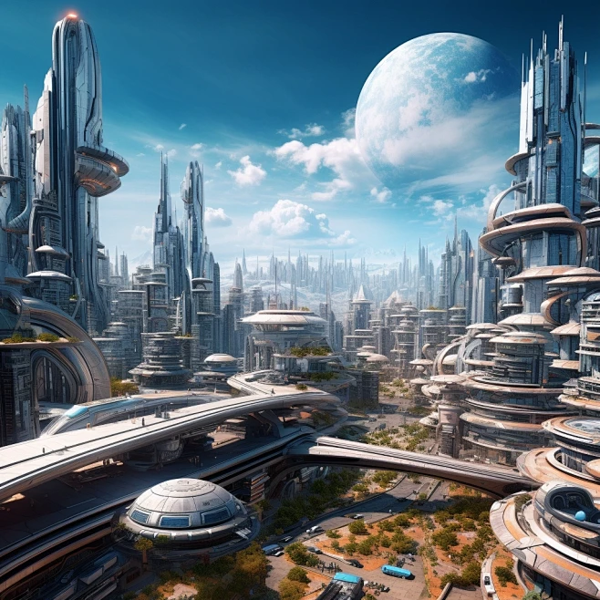 futuristic world high definition detailed-花瓣网