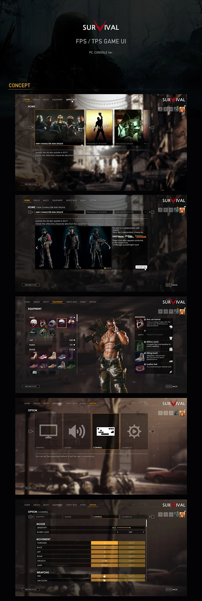 TPS/FPS Game UI Portfolio :: Behance-花瓣网