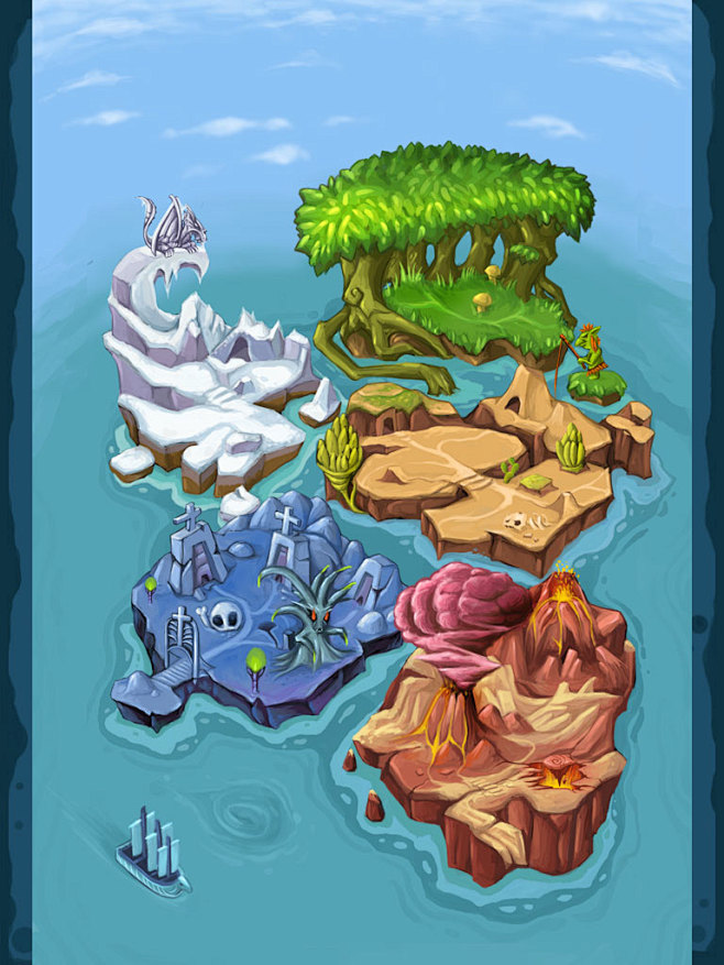 Q版关卡地图原画Q版关卡路线图来自cgbook.cn (858)