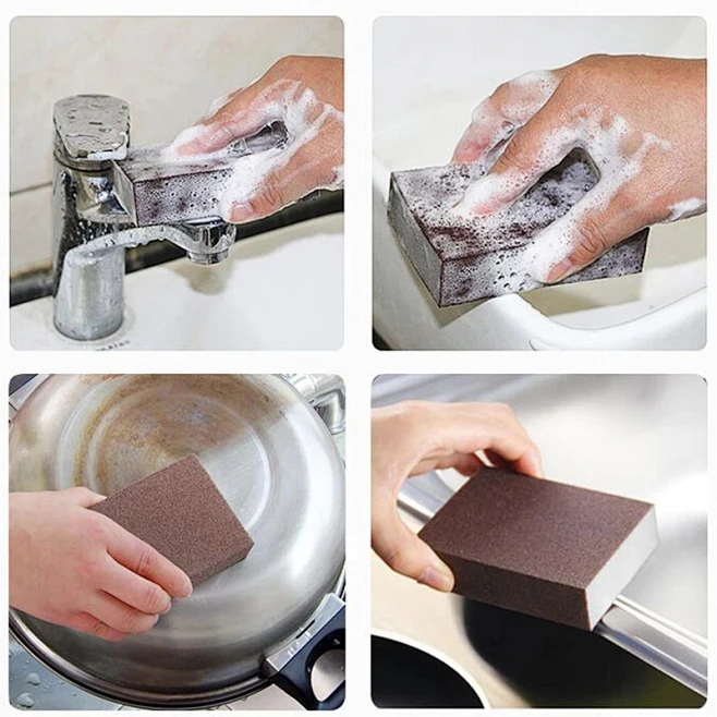 Emery sponge magic wipe to remove rust cleaning brush descaling emery ...
