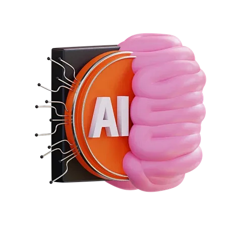 Ai Brain 3D Icon-花瓣网