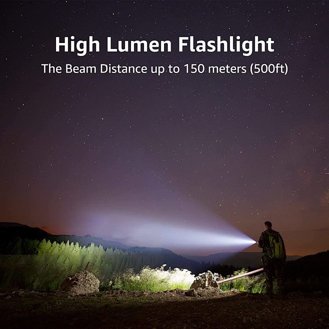Lighting EVER LED Flashlights LE1000 High Lumens, Bright Small ...