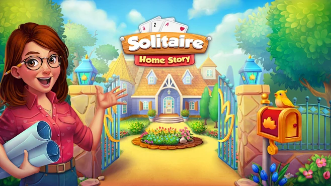 Solitaire Home Story: Loading Screen-花瓣网
