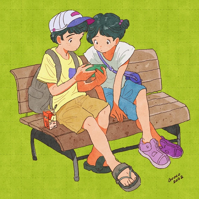 兄妹 @illustrator_onoco-花瓣网