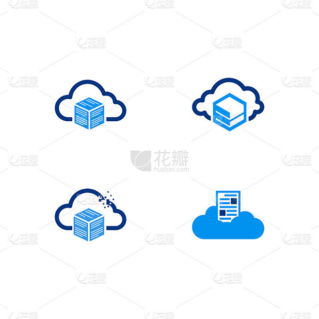 simple Cloud box logo designs concept