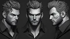 顶级 男性头部造型 参考 461P-欧美卡通-原画插画,微元素 - 原画,设计,欧美,卡通,Q萌 - Element3ds.com!-花瓣网