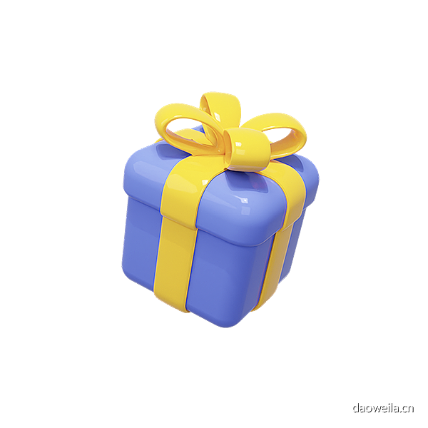 gift blue - @到位啦UI素材 系统通用3D图标模型素材