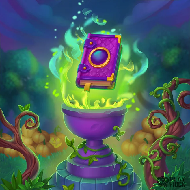 casual art casual game decor fantasy Game Art Halloween ILLUSTRATION magic item Prop Design-花瓣网