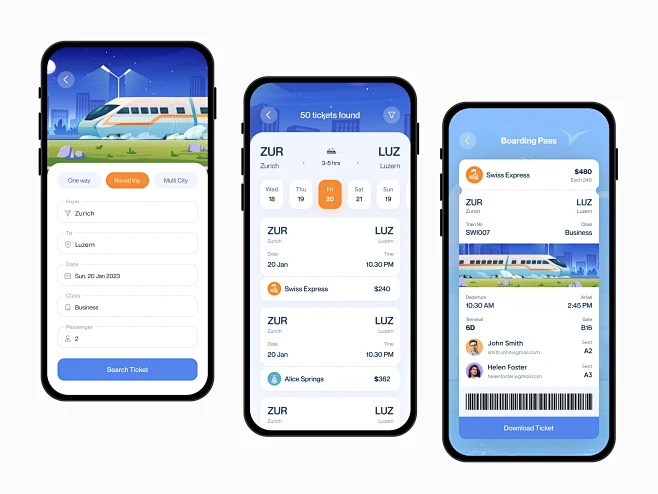 Train Ticket Booking App by Rakib Kowshar for Orizon: UI/UX Design ...
