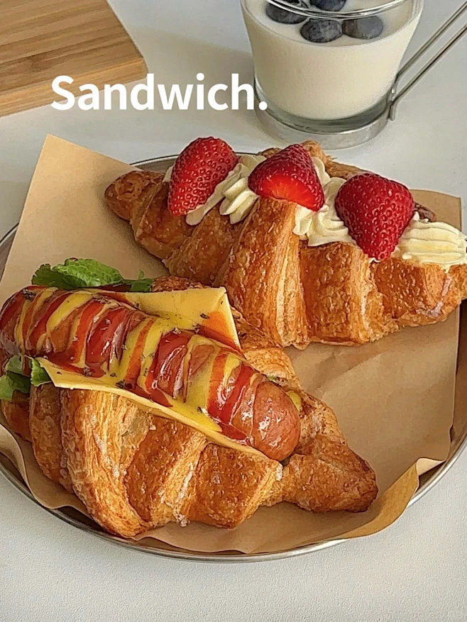 今儿吃双拼可颂周末宅家大满足早餐！-花瓣网