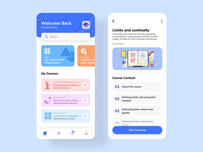 Educational Platform - Mobile app design application education ...