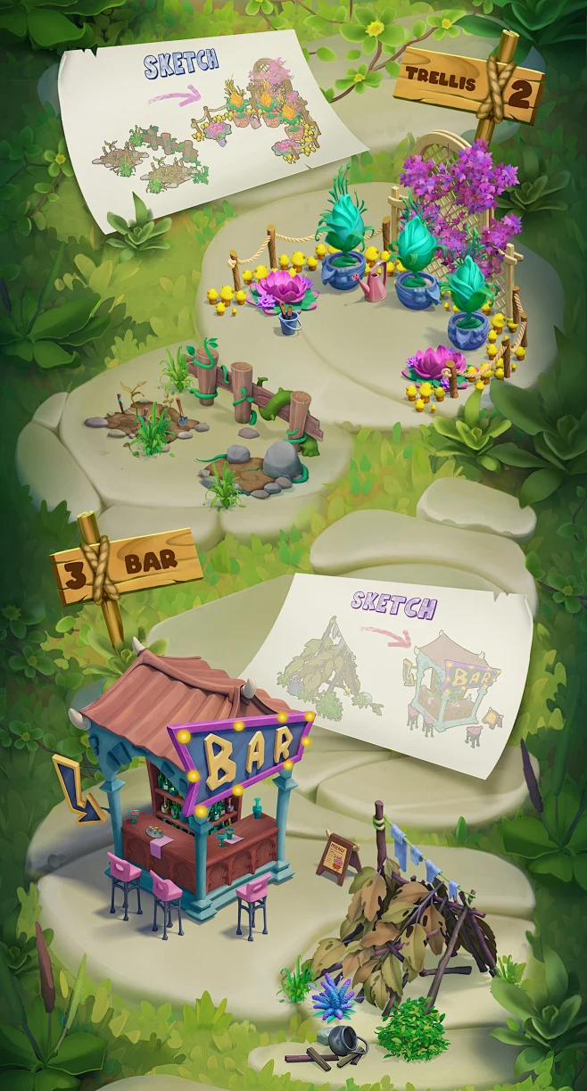 3D props character art Game Art Game Ui/UX gaming design mobile game ...