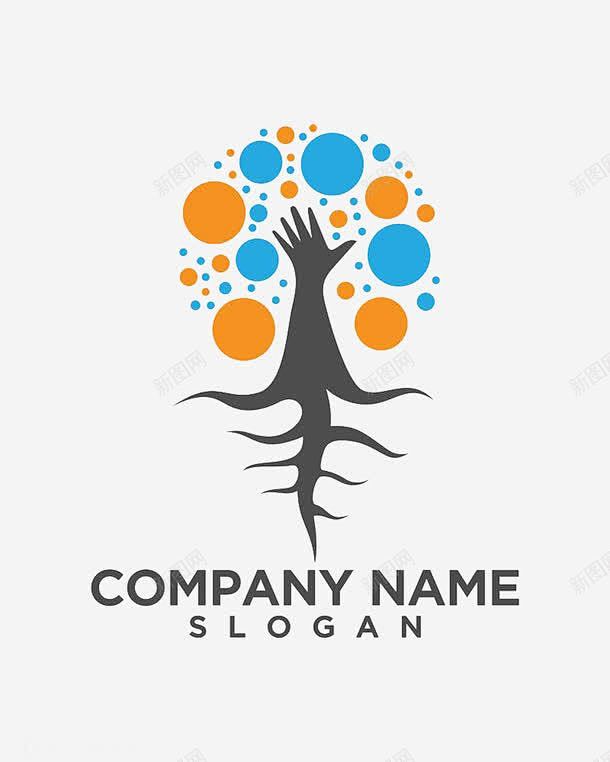 树木图标 树根 橙色 蓝色 设计 UI图标 设计图片 免费下载 页面网页 平面电商 创意素材