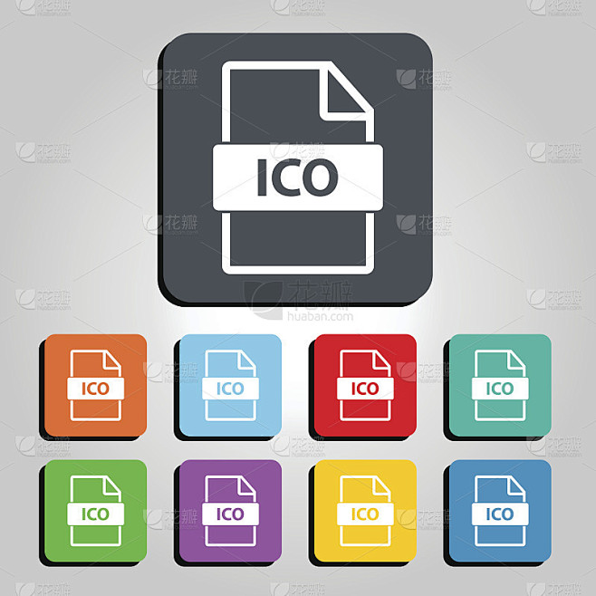 ICO文件类型图标矢量图标插图