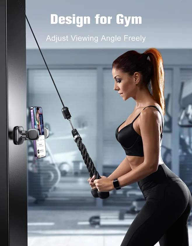Amazon.com: iBytoc Magnetic Phone Holder for Gym, 360° Rotatable Gym ...