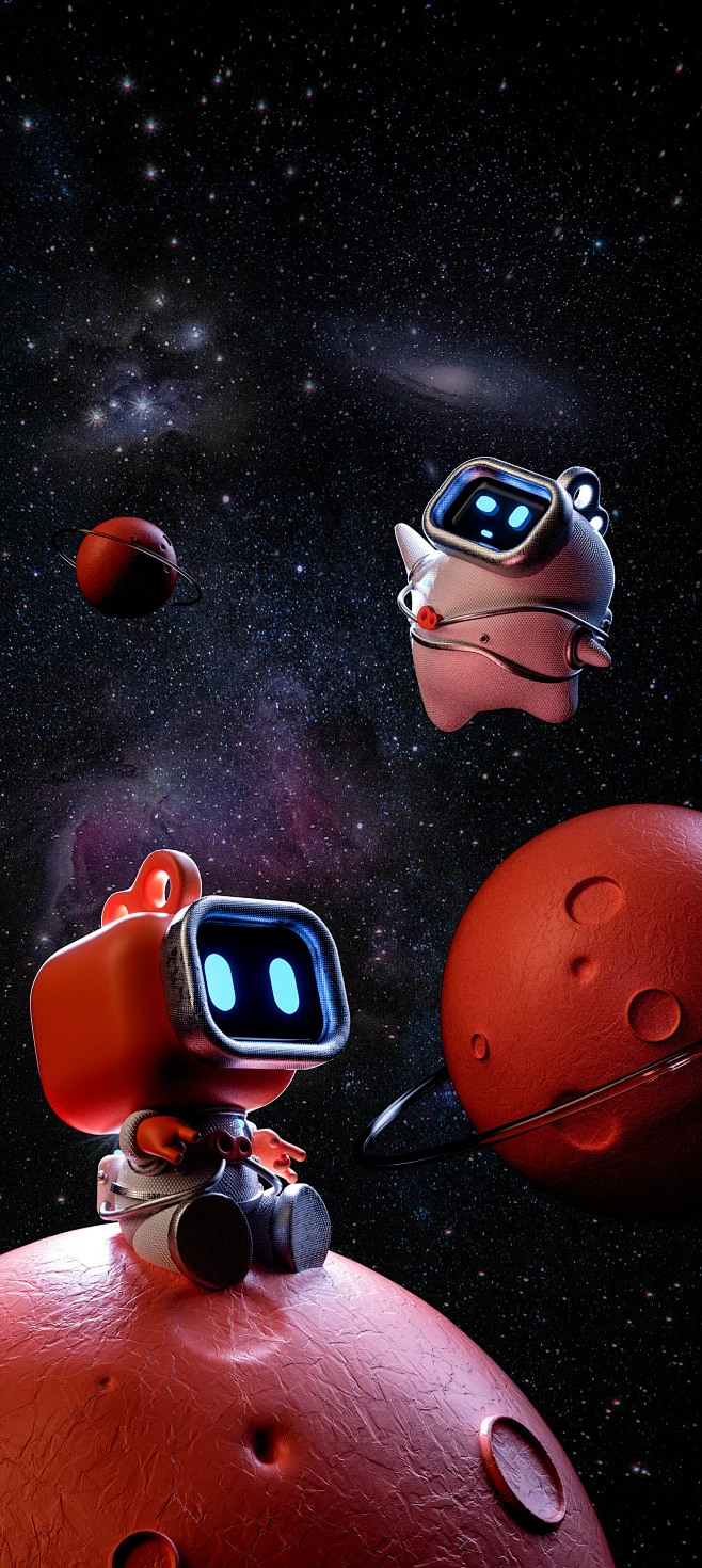 c4d Cartoon 3D IP Cosmos Live future life Future Transportation ...