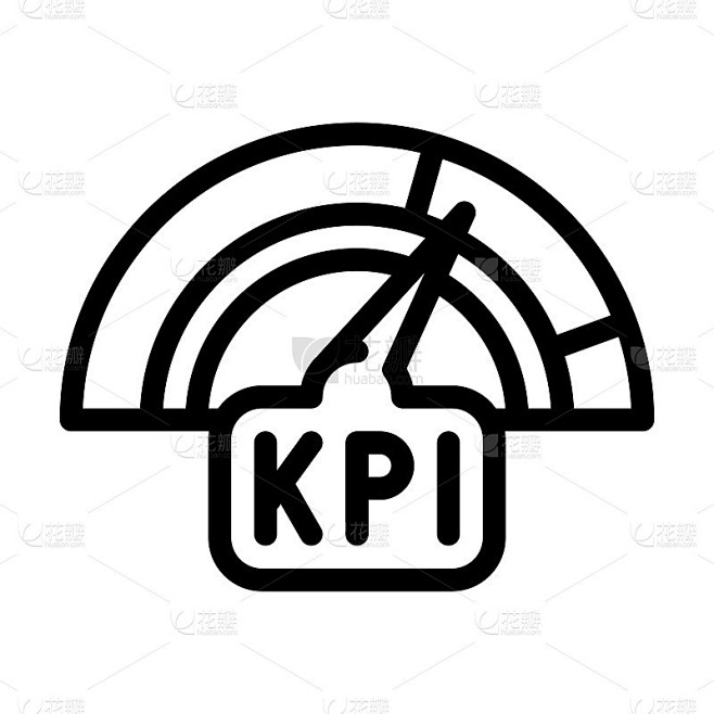 Kpi业务管理线图标矢量插图