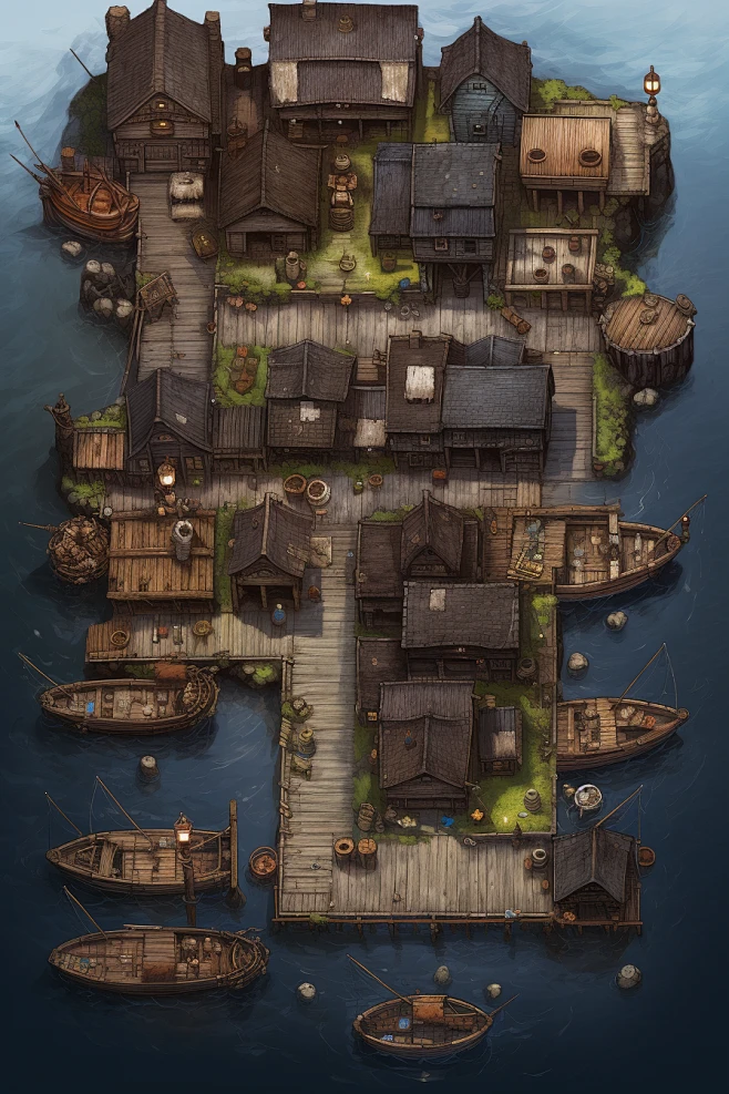 Dnd map Floating Flotilla Battlemap-花瓣网