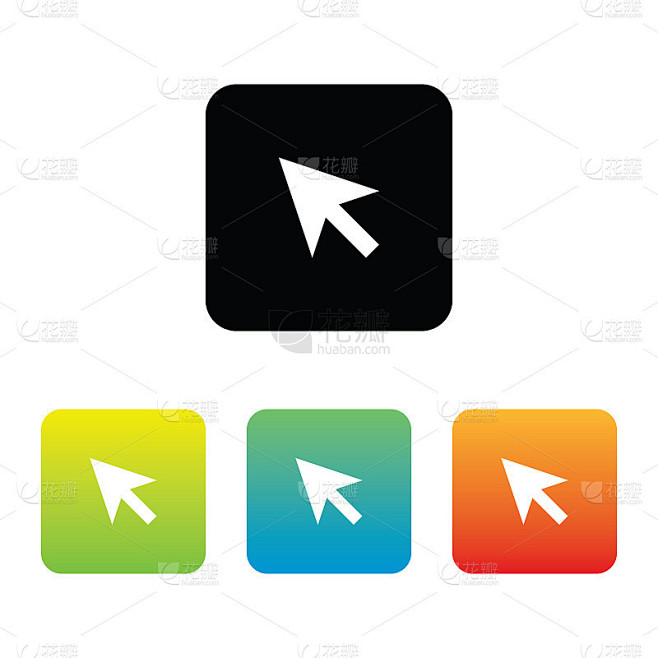 Colorful Set of Arrow Cursor Icons