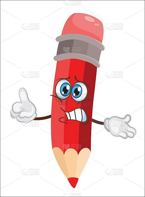 cute pencil character cartoon. vector illustration