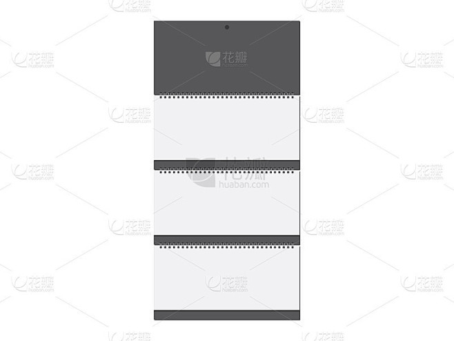 paper wall spiral calendar mockup vector template