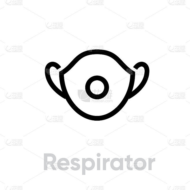 Respirator icon. Editable line vector.