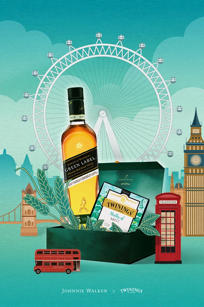 ILLUSTRATION Johnnie Walker kv packaging design poster twinings 包装 插画 ...