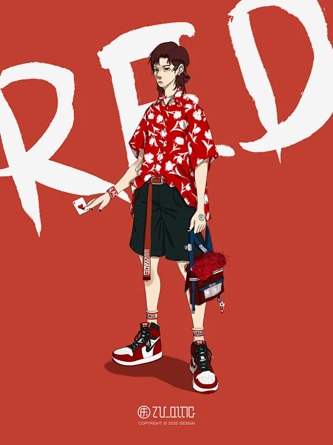 潮流，穿搭，人设，插画-花瓣网