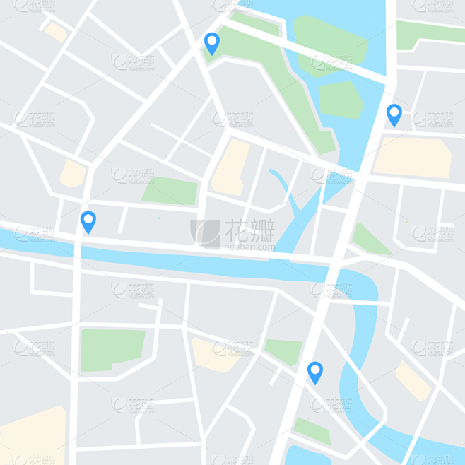 常规卡通平面坐标地图背景