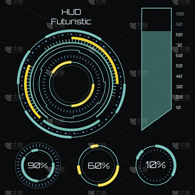 未来的图形用户界面。抽象未来的用户界面HUD。图片_其他图片图片素材-花瓣网