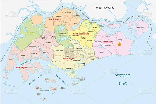 新加坡的行政区划素材-花瓣网