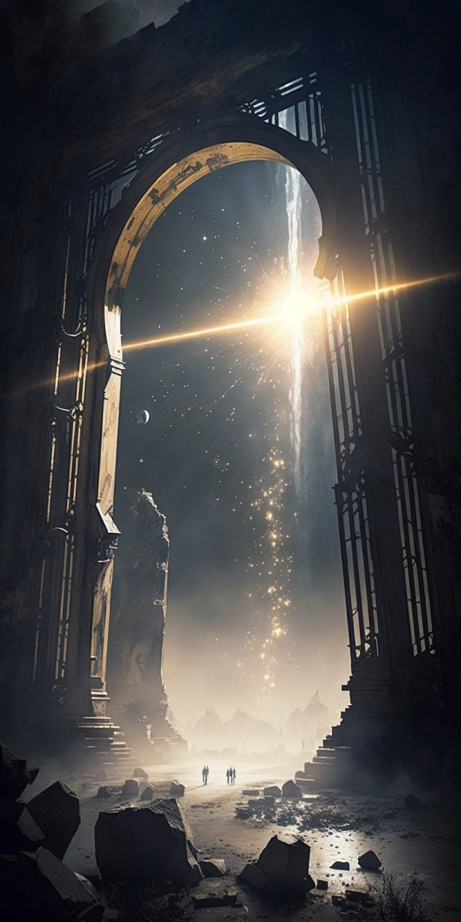 **star collapsing ******epic cinematic realism, Einstein rosen bridge ...