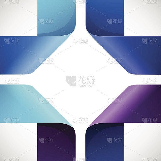 莫比乌斯折纸彩色三角形白背景