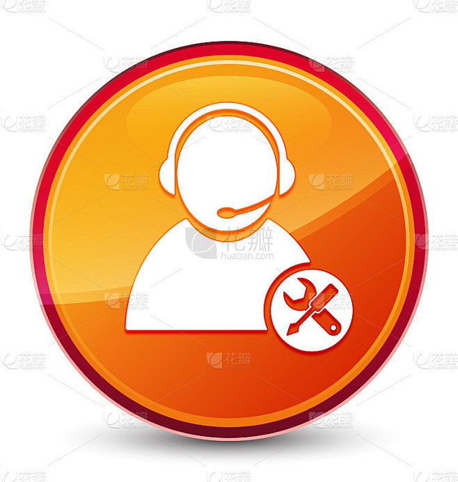 Tech support icon special glassy orange round butt