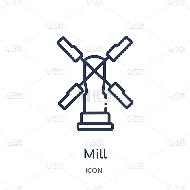 Linear mill icon from Desert outline collection. T