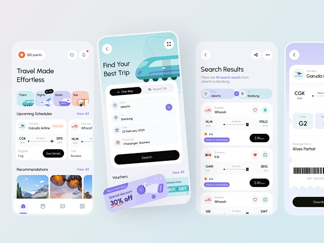 Travel Mobile App UI Exploration-花瓣网
