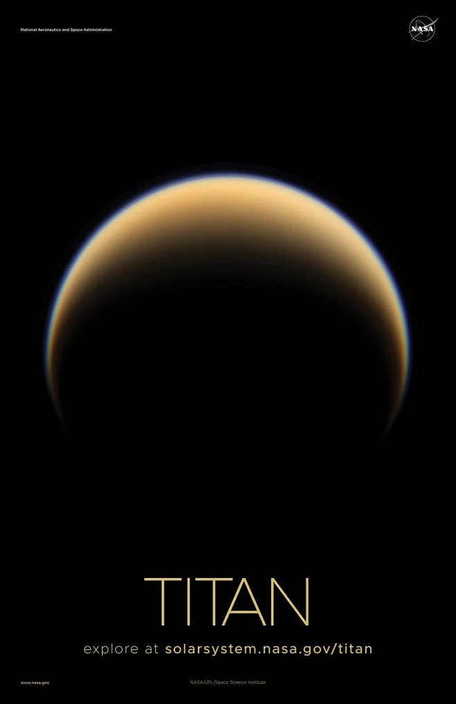 Saturn's Moon Titan Poster - Version C | NASA Solar System Exploration ...