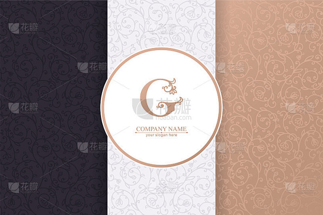 Premium Vector G标志。Monnogram,刻字。无缝模式。精英公司的个人标志或标志。