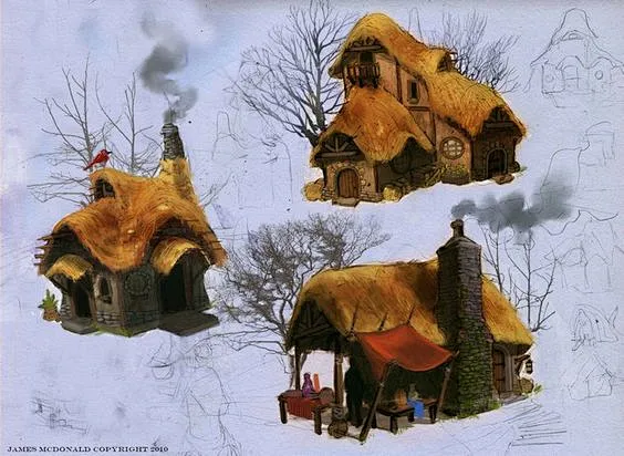 Hut Designs by Nerd-Scribbles commoner peasant house home location ...