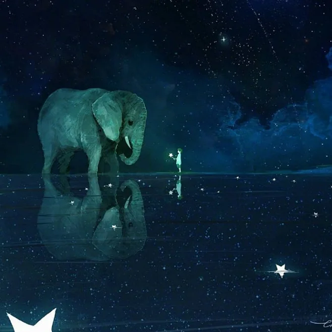 仰望星空 | 画师 endmion1-花瓣网