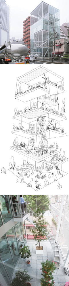 建筑-花瓣网|陪你做生活的设计师 | 作shibaura house落成，位于东京繁华的芝浦（shibaura）地区，是一栋充满绿色空间的多功能大楼。