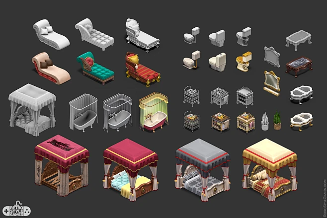 Isometric Interior 3D Sprites - Millionaire Mansion (Homescapes ...