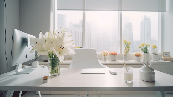 LS_Clean_and_simple_office_desktop_scene_flower_inset_clean_bac ...